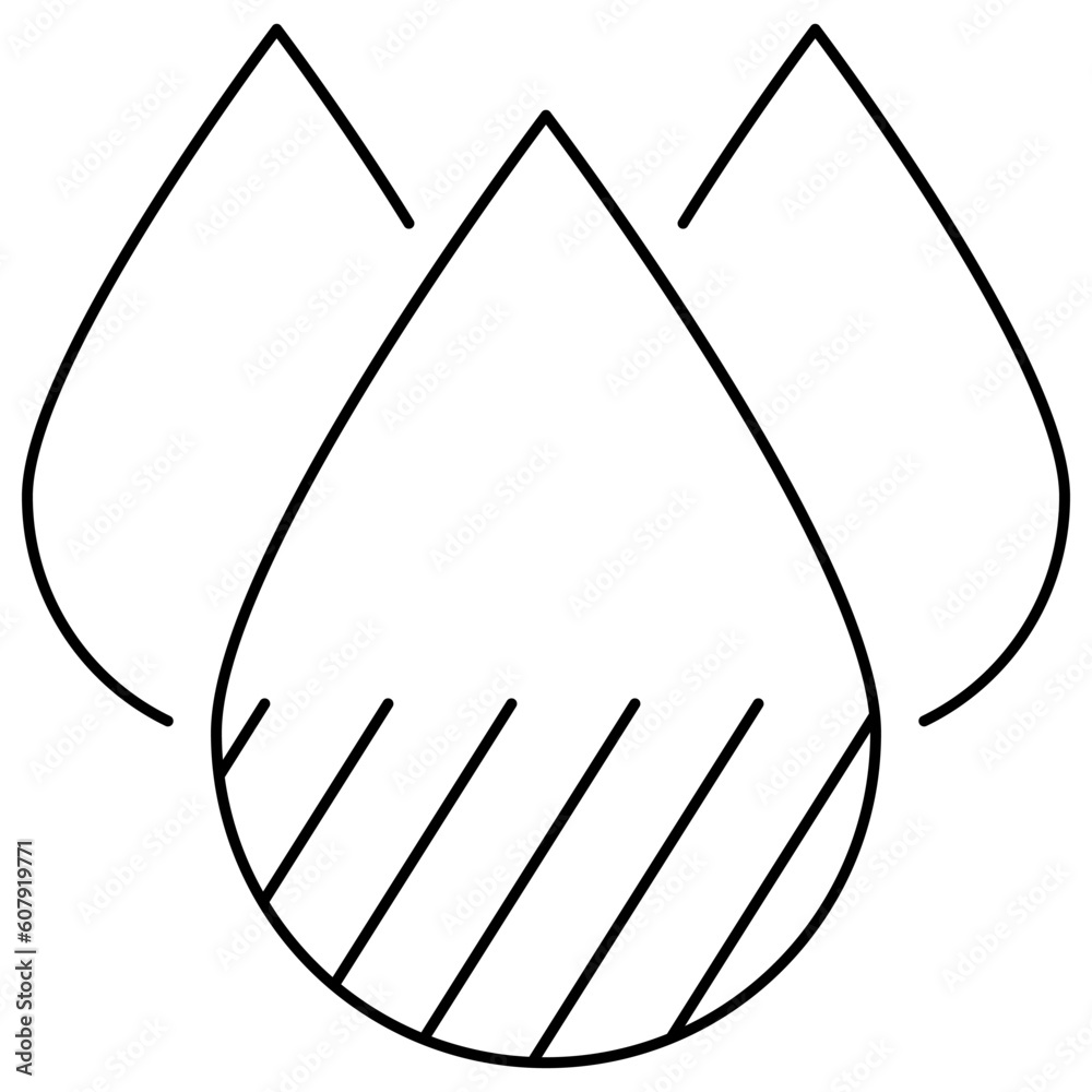 Thin line vector black icon of the Water Specific Gravity. Simple ...