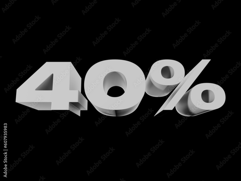 40% Percent Discount 3d Sign Sale Symbol for Promotion Poster Stock ...