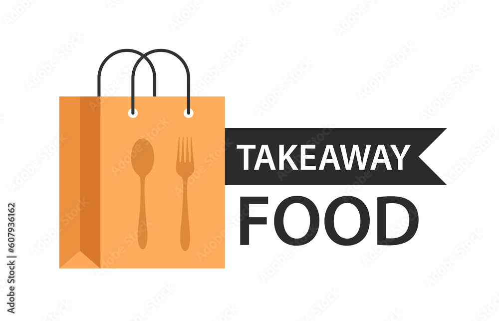 Food delivery paper bag icon. lunch sign for mobile concept and web ...