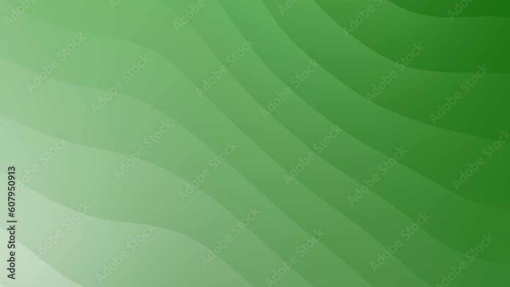 Animated background with linear waves with shades of green color, from ...