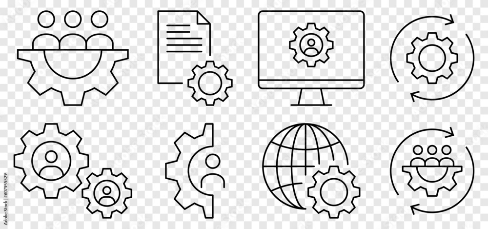 Process line icons. Vector illustration isolated on transparent background Stock Vector | Adobe ...