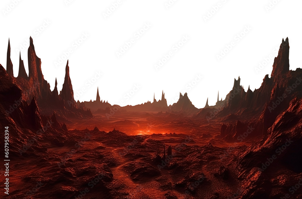 red alien planet surface. Transparent PNG Stock Illustration | Adobe Stock