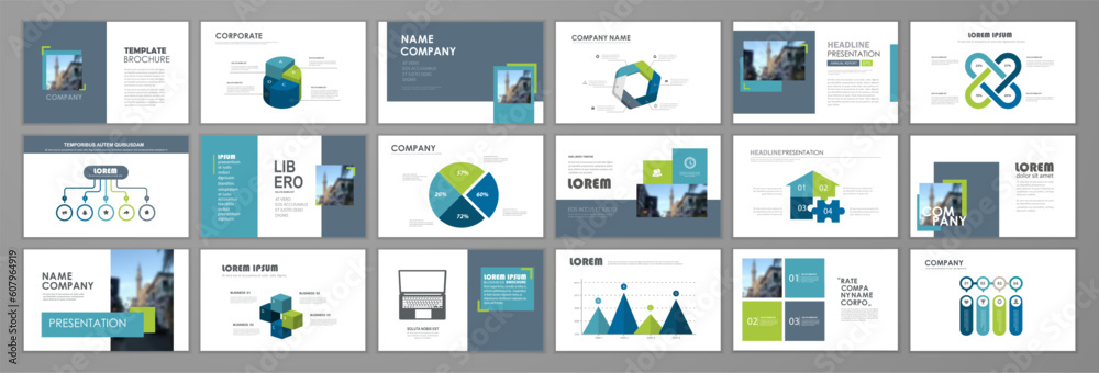 Business presentation infographic elements template set. Keynote ...