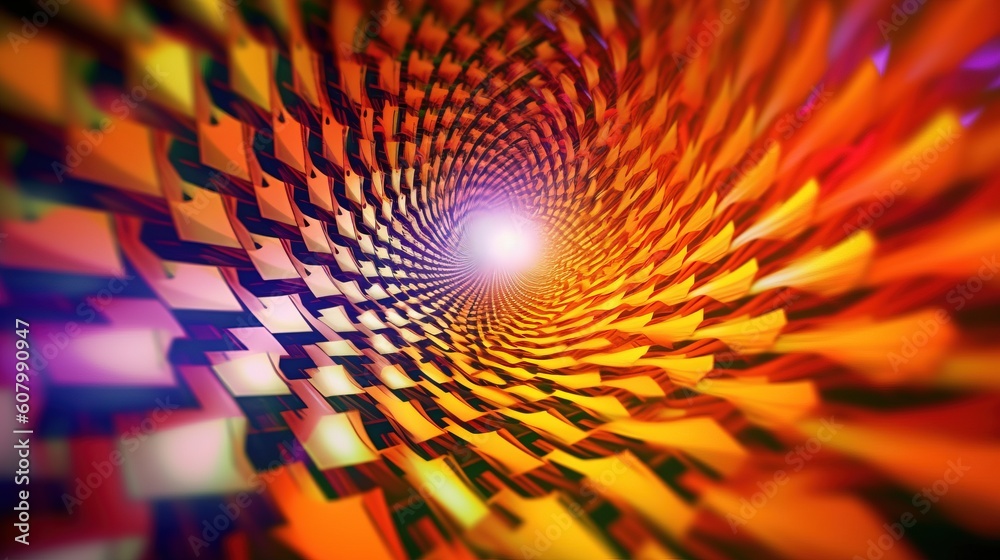 a colorful spiraling pattern with a light in the center. Generative AI ...