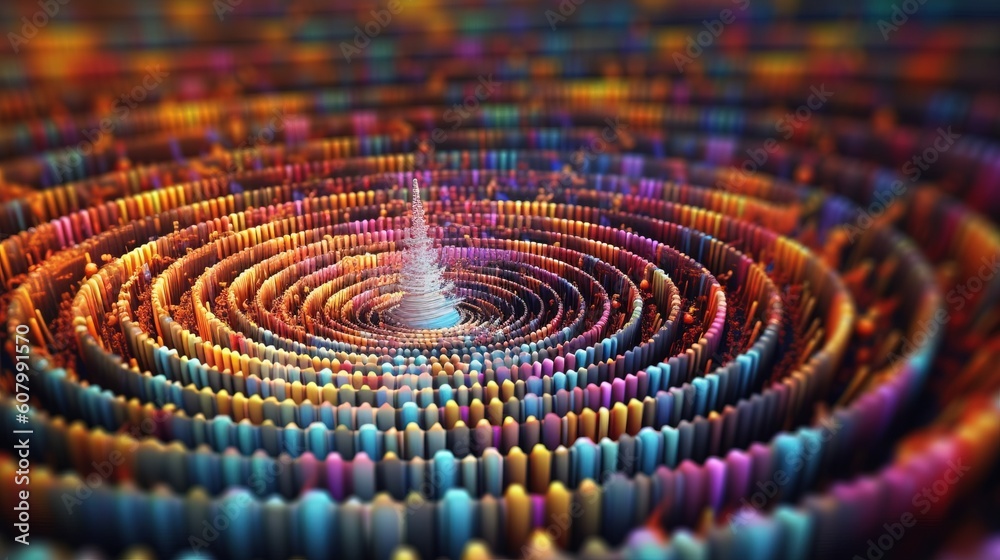 a colorful spiraling pattern. Generative AI Art. Stock Illustration ...