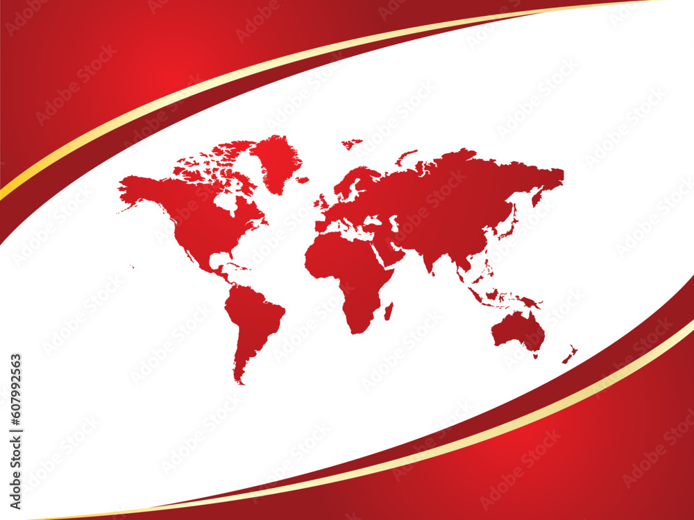 World map with red background Stock Vector | Adobe Stock