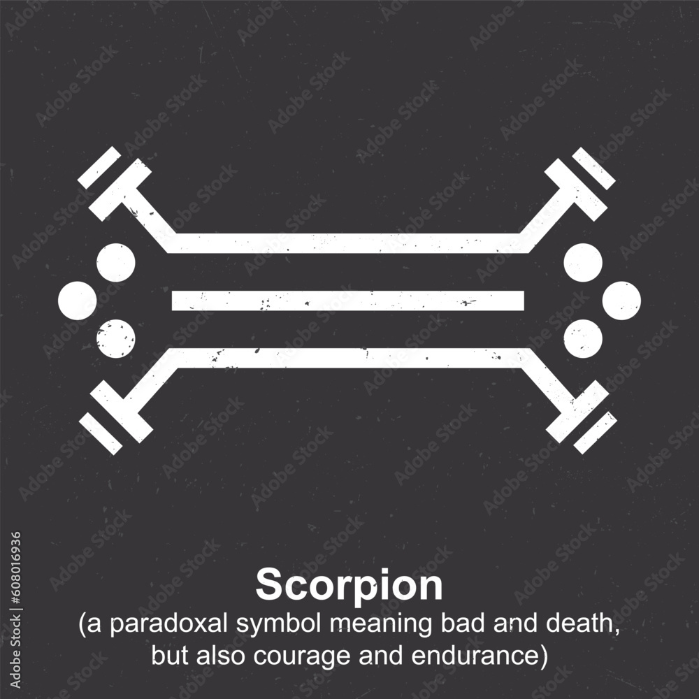 Scorpion (a paradoxal symbol meaning bad and death, but also courage ...