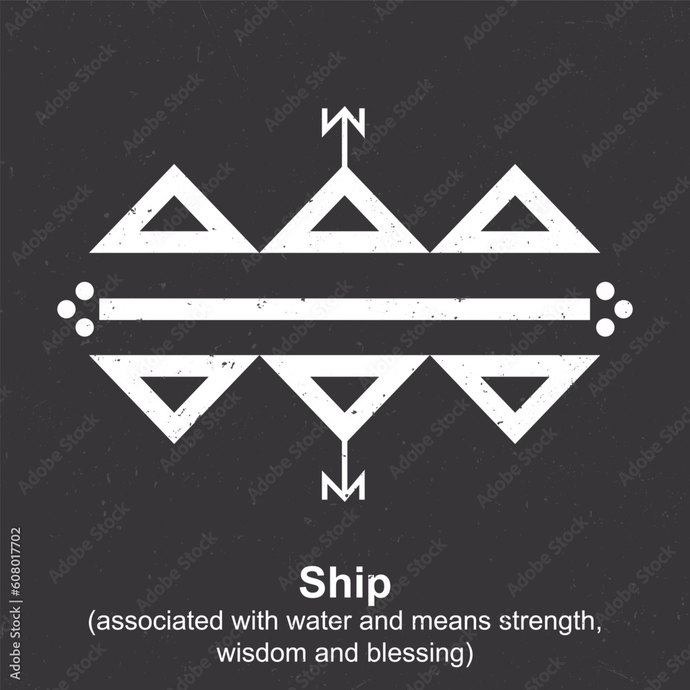 Ship (associated with water and means strength, wisdom and blessing ...