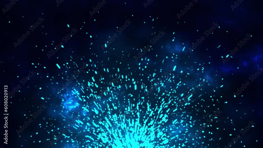 Burning blue sparks rise from fire seamless loop ,Fire Particles over ...
