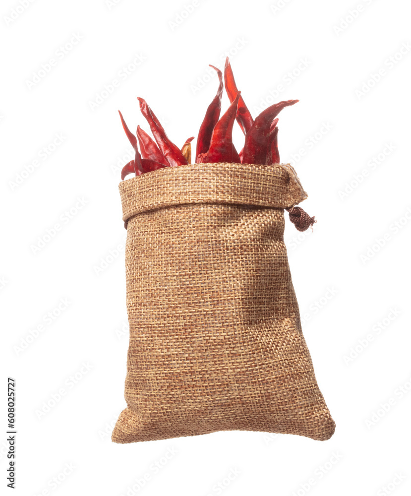 Dried Red hot Chilli fall down in Sack Bag, dried Red Chilli float ...