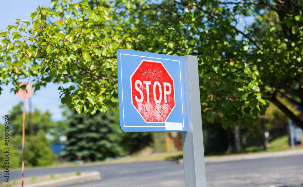 Red stop sign signifies caution, safety, control, and the imperative to ...