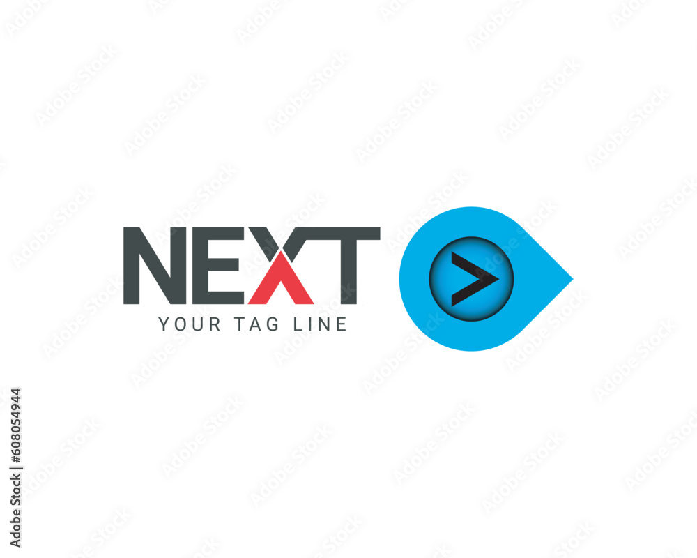 Red and Blue Modern Next Logo designs concept vector, Creative Letter ...