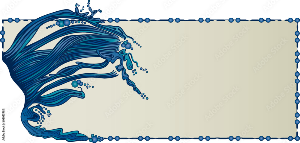 Vector art in Illustrator 8. A swirl of water flows from the edge of a ...