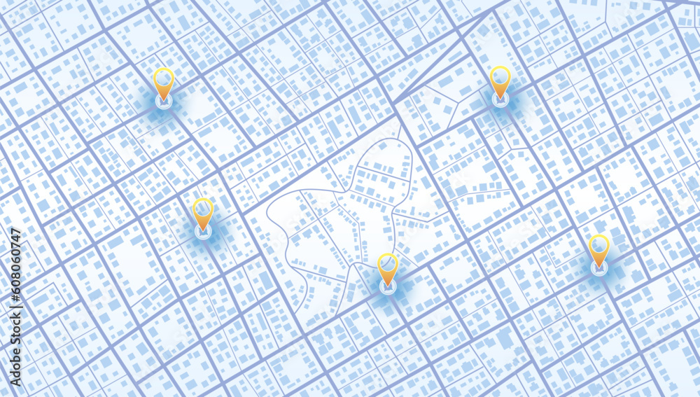 GPS map. City street road. Abstract transportation. City top view. Hi ...