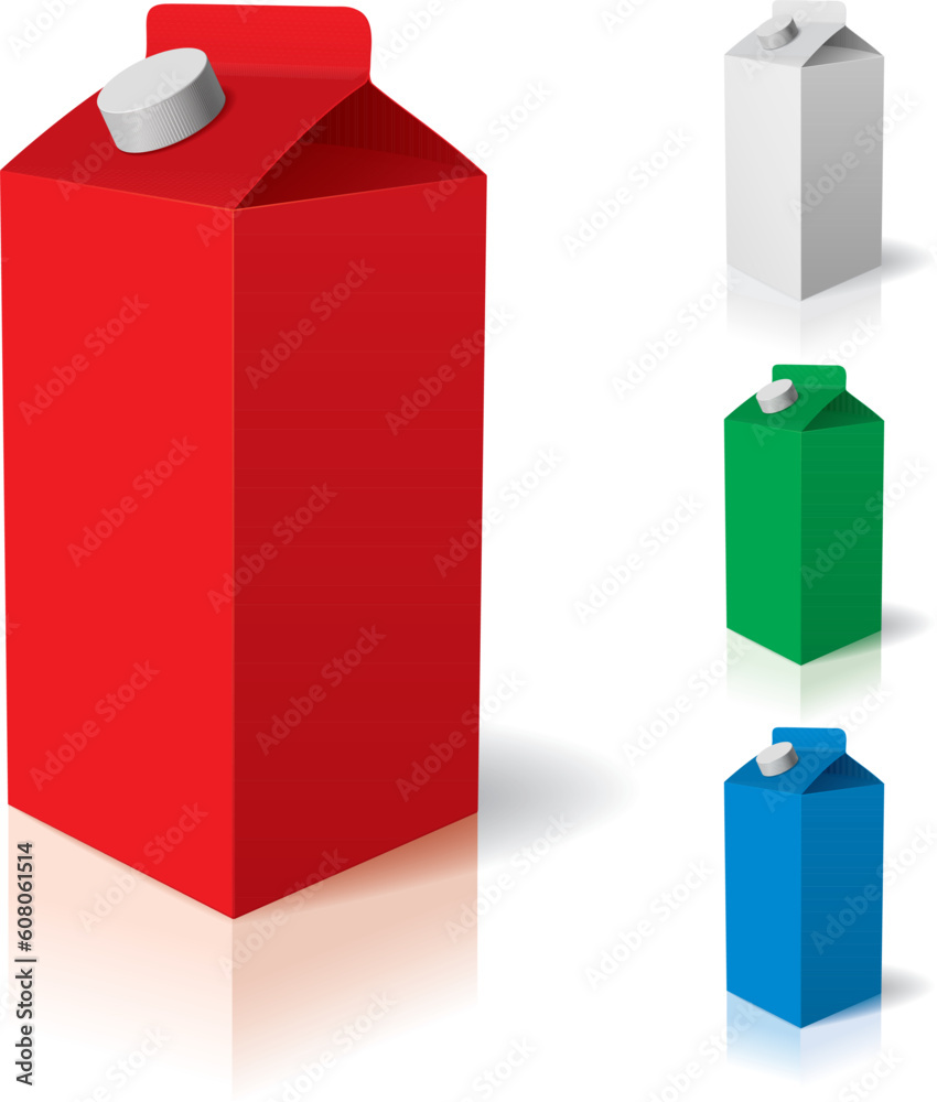 Clean carton tetra pak. Vector illustration of box or carton of milk ...