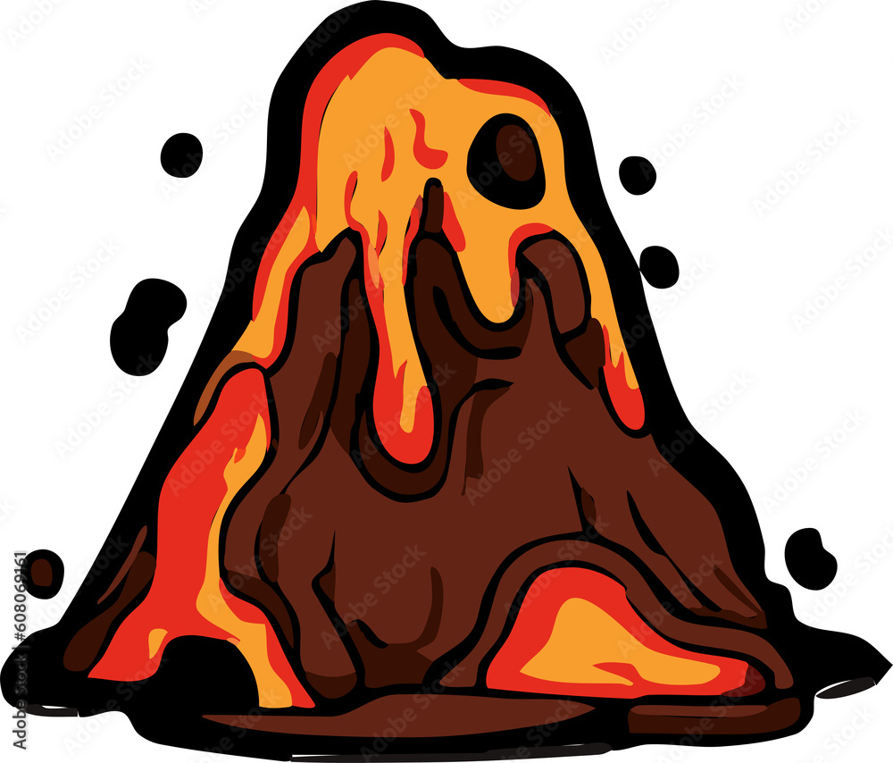 volcano png graphic clipart design Stock Illustration | Adobe Stock