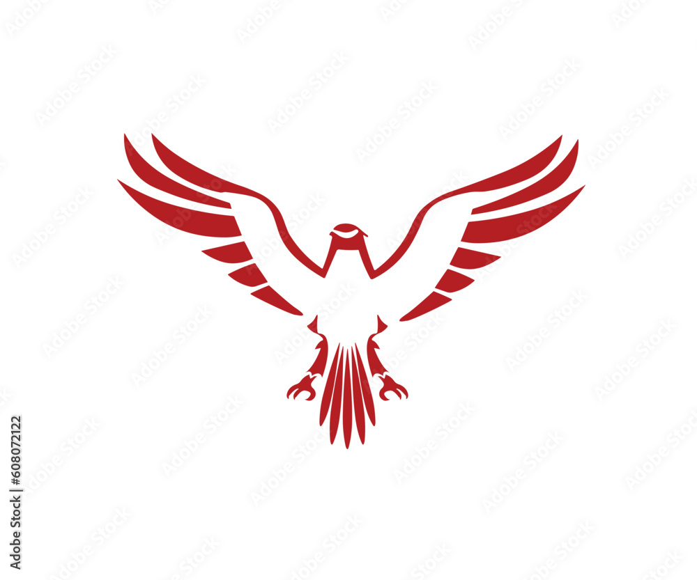 Hawk bird logo eagle fly slogan cartoon design Stock Vector | Adobe Stock
