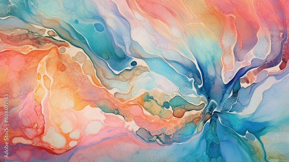 These fluid patterns are shaped by currents of transparent colors ...