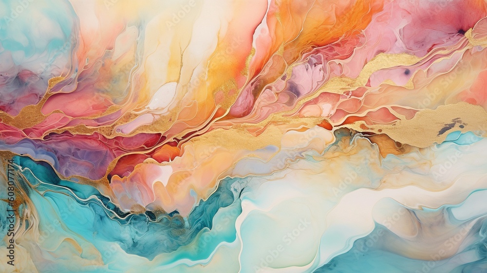 These fluid patterns are shaped by currents of transparent colors ...