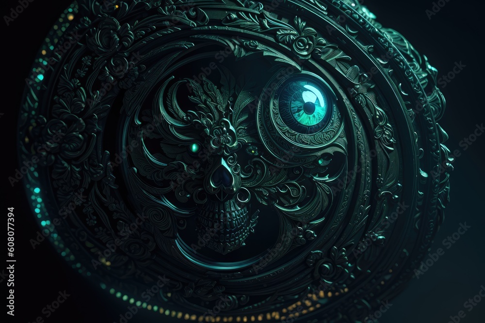 A Symbolic Design Image of an Aggressive Alien Civilization with a Red ...