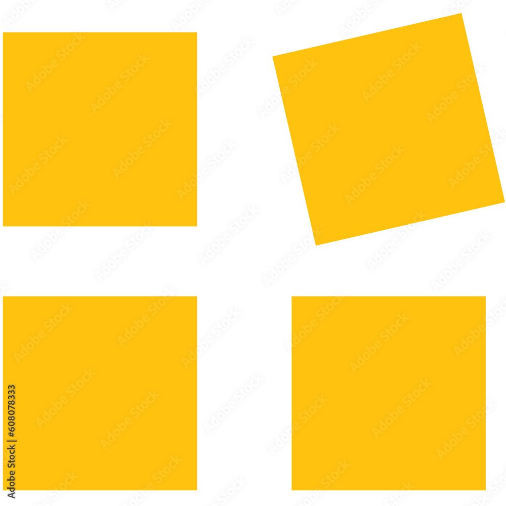 Digital png illustration of four yellow squares on transparent ...
