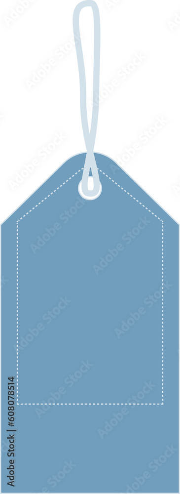 Digital png illustration of blue name tag with copy space on ...