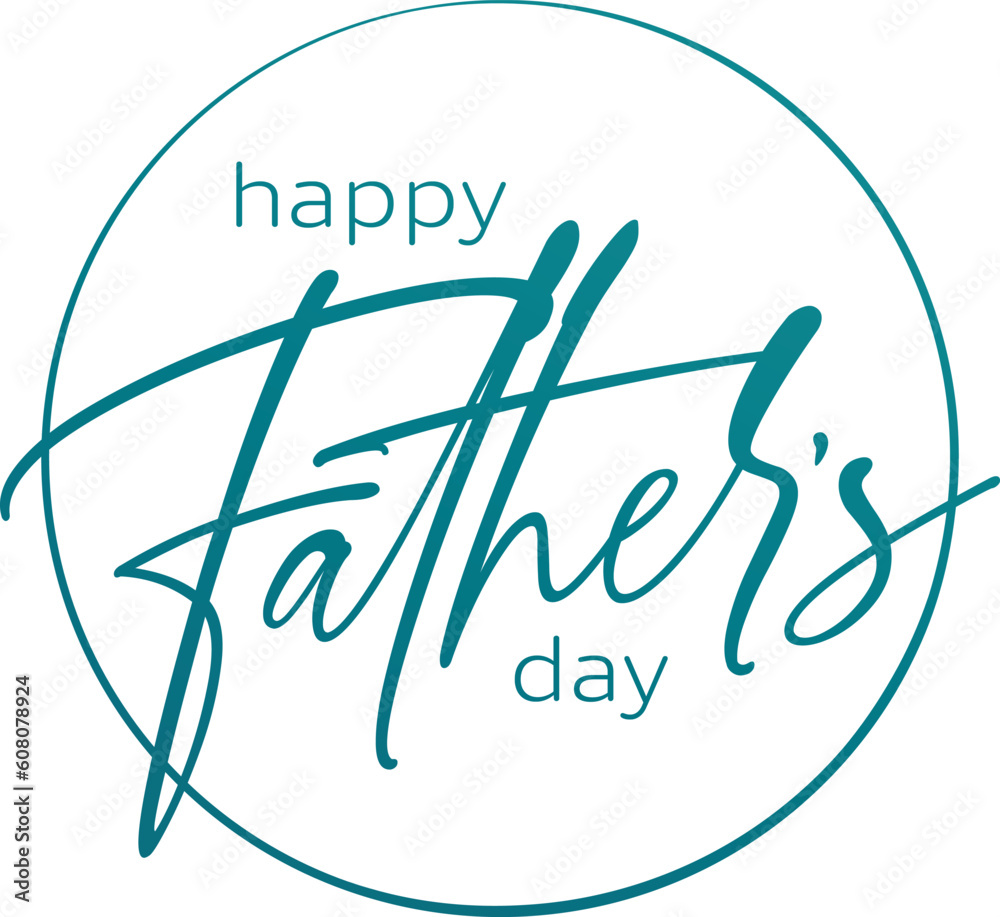 Happy Father's Day Text in Circle, Script, Transparent Background, No ...