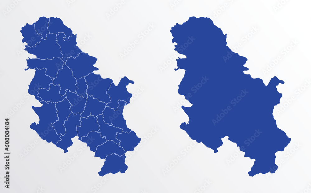Poster Serbia map vector illustration. blue color on white background ...