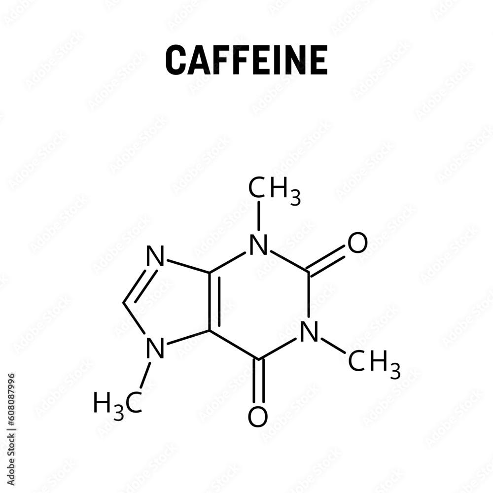 Vektorová grafika „Caffeine molecular structure. Caffeine is central ...