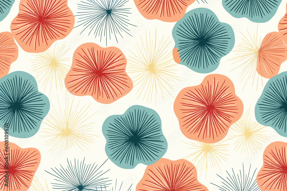 Doodle inspired Strie floral pattern pattern, cartoon sticker, sketch ...