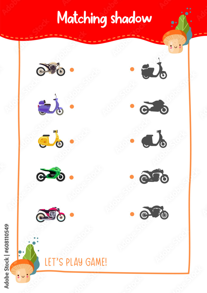 Shadow matching game for kids and toddlers for preschool Stock Vector ...