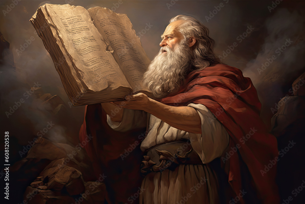ภาพประกอบสต็อก God giving the ten commandments Jesus story Bible ...