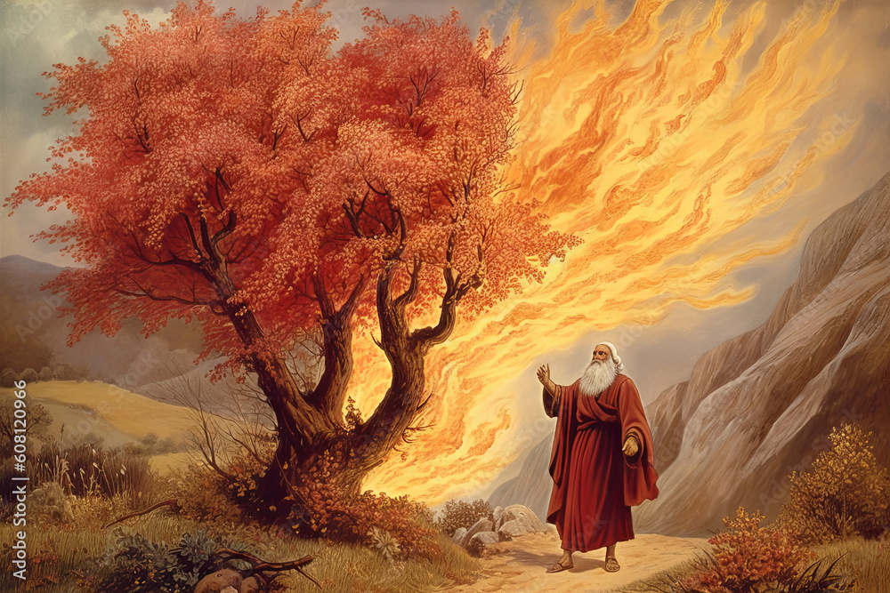 Photo & Art Print Moses and the burning bush religious bible stories ...