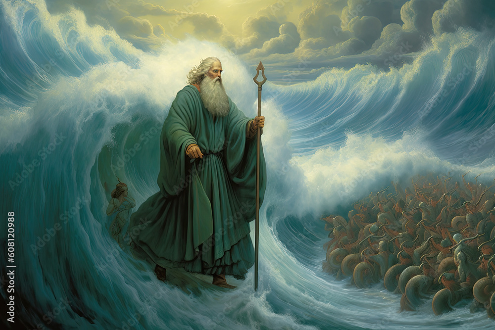 Moses Bible story parting the red sea religious stories of God ...