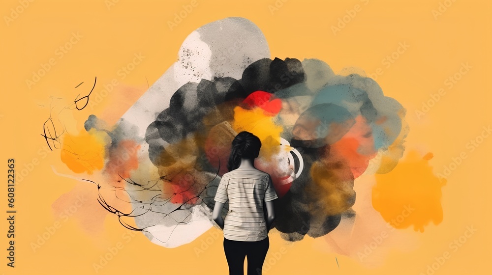 A vivid representation of the ADHD concept, highlighting elements of ...