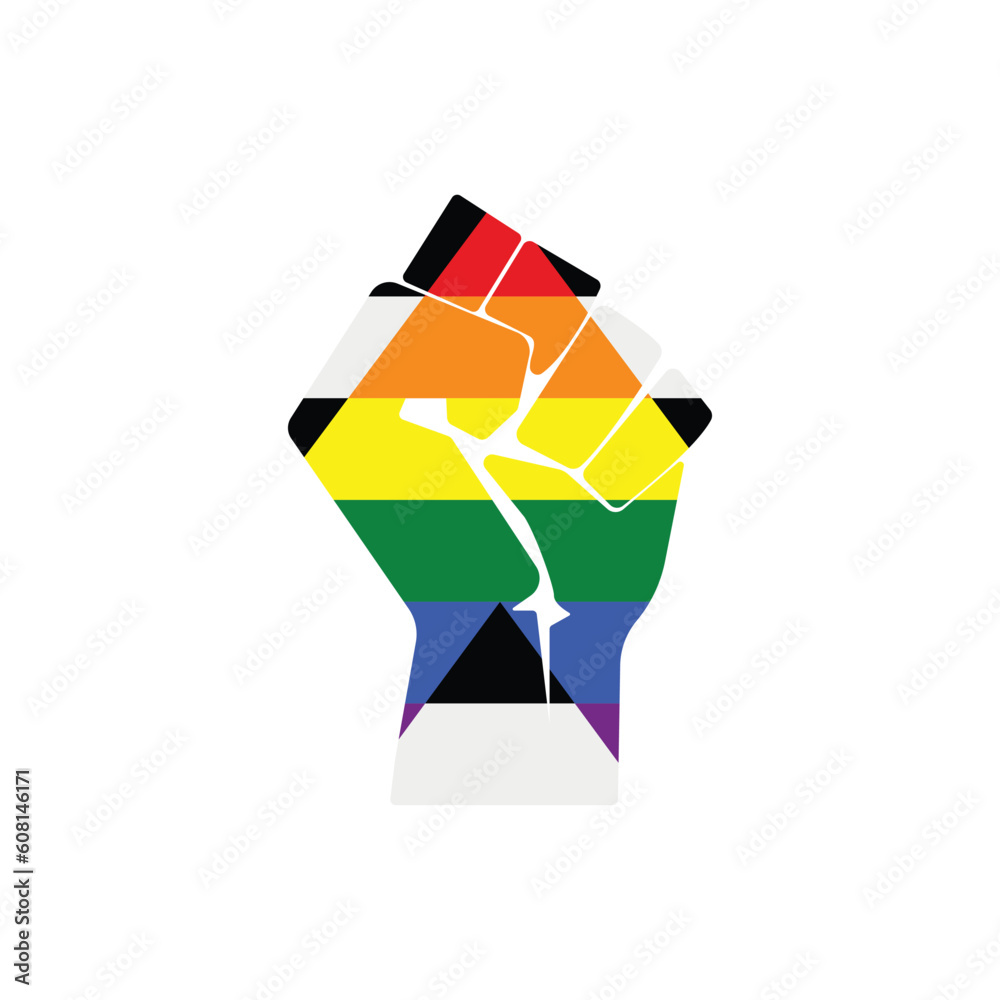 Raised fist sign. The concept of human rights symbol modern, simple ...