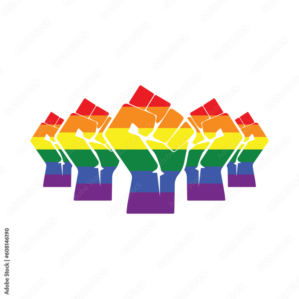 Raised fists sign. The concept of human rights symbol modern, simple ...