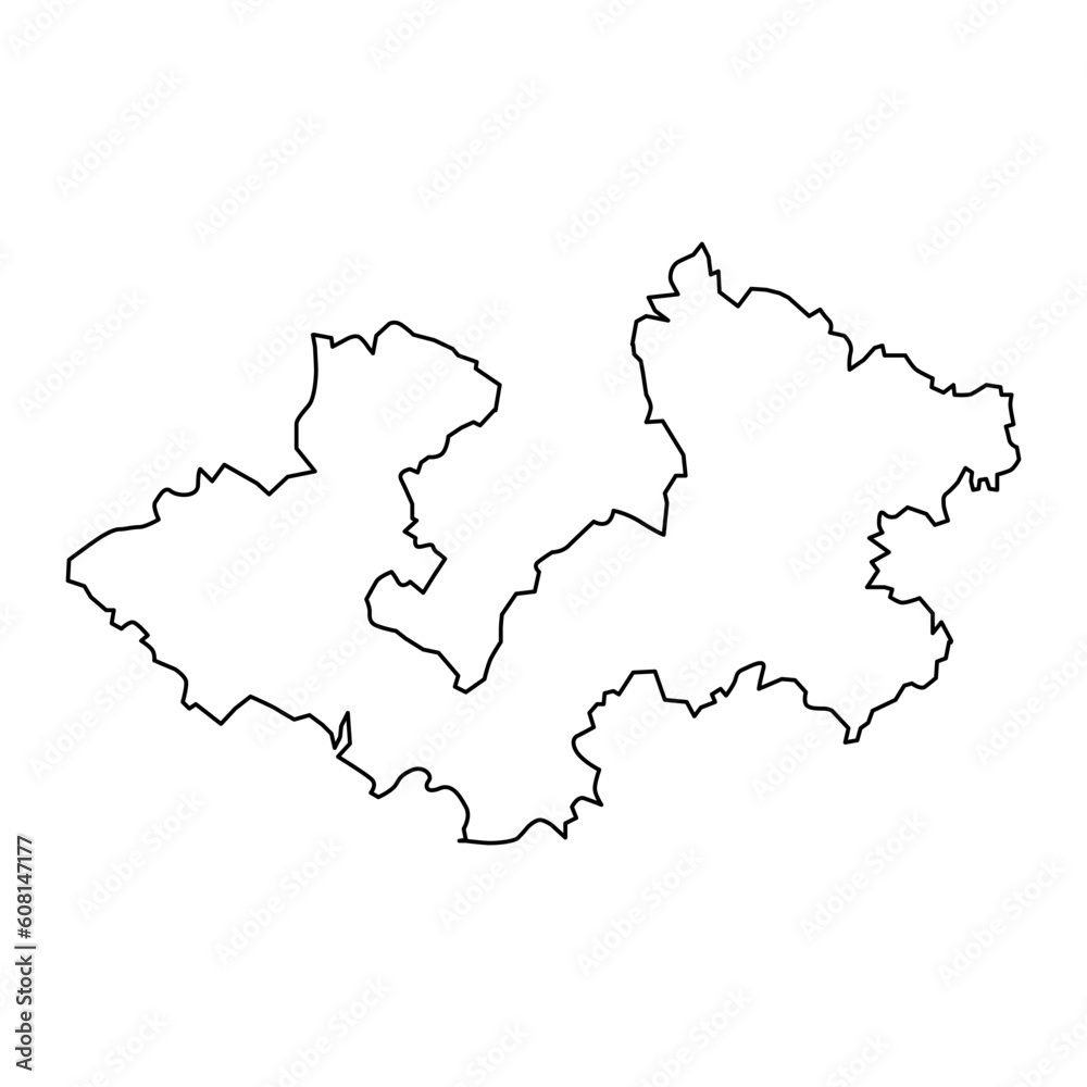 Zagreb county map, subdivisions of Croatia. Vector illustration. Stock ...