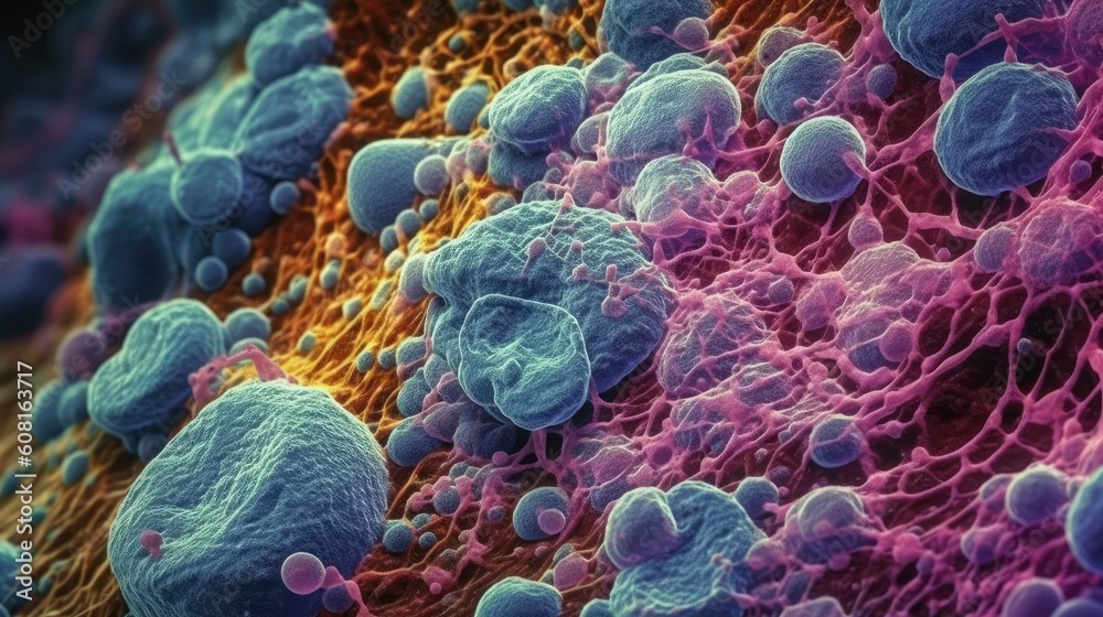 Vivid Endocrine System Cells Under Electron Microscope. Perfect for ...