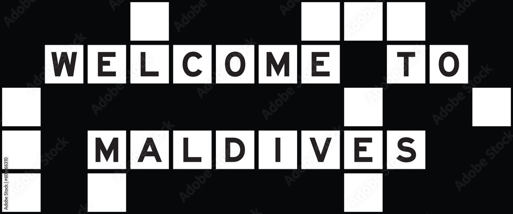 Alphabet letter in word maldives on crossword puzzle background Stock ...