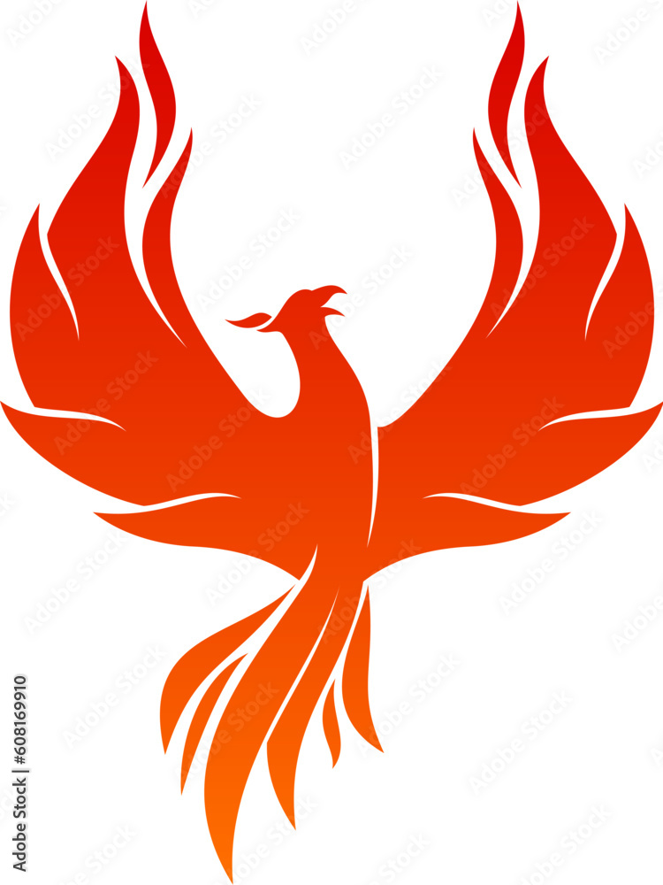 Phoenix bird symbol. Freedom, idea and spirit concept, company graphic ...