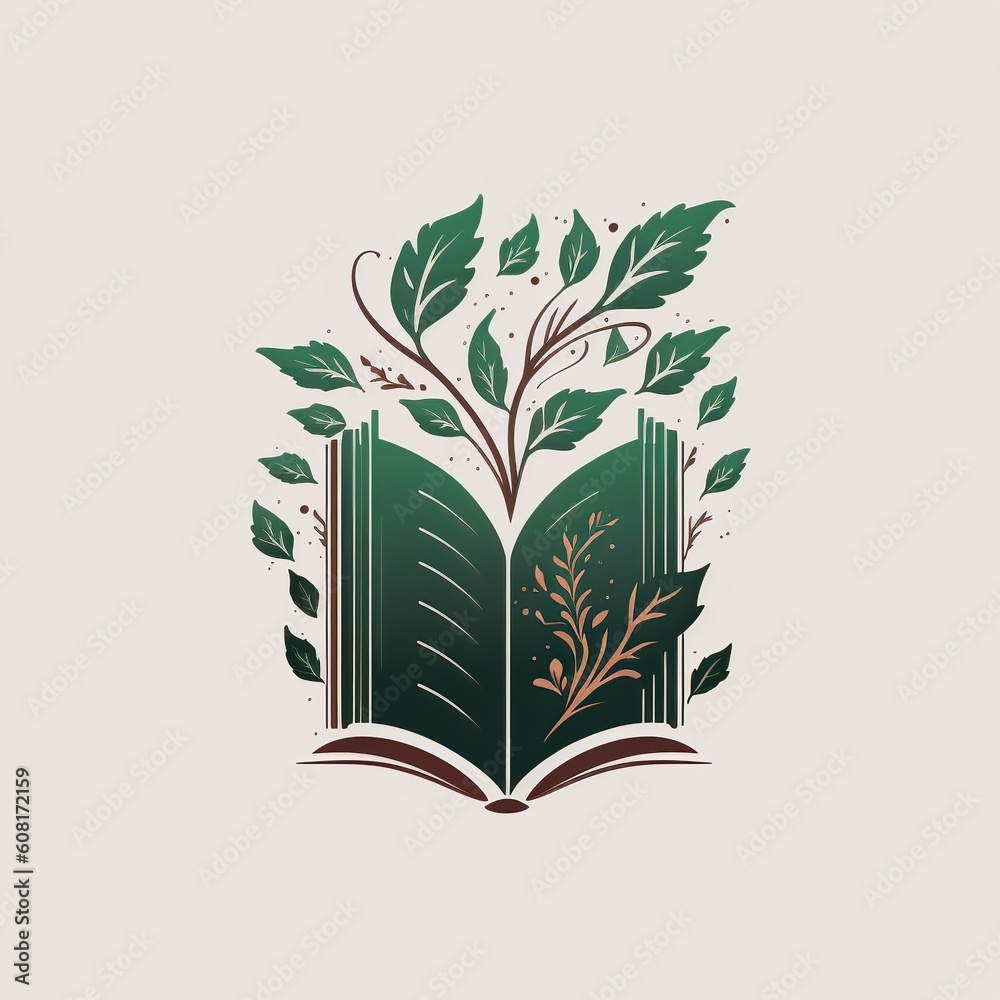 3D cartoon colorful book logo. Read books together banner. Realistic ...