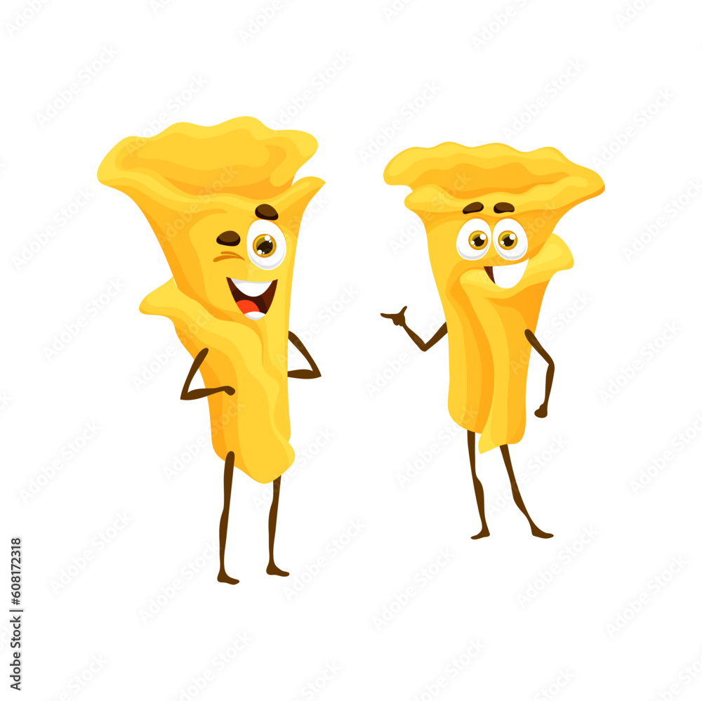 Cartoon italian pasta characters winking with cute smiling faces. Funny ...