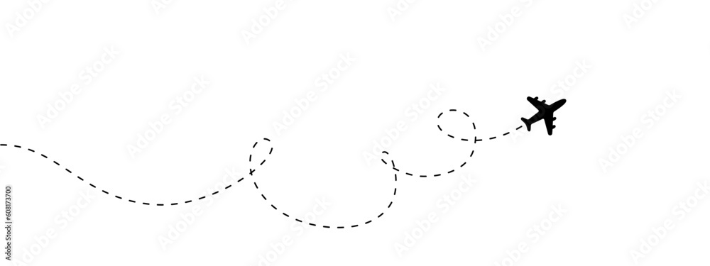 Plane with line and blank for text. Continuous one line drawing ...