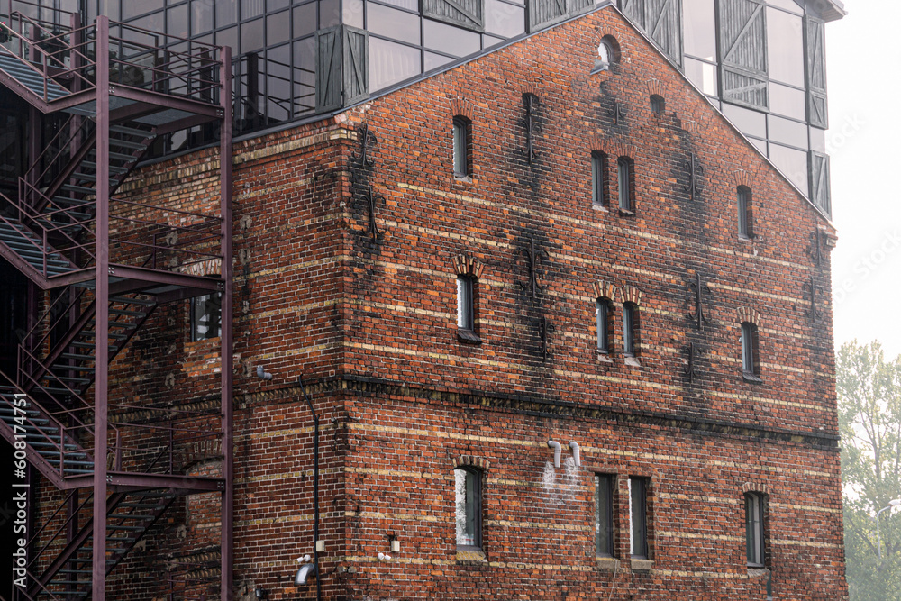Well-preserved old brick buildings from the 18th century. Stock Photo ...