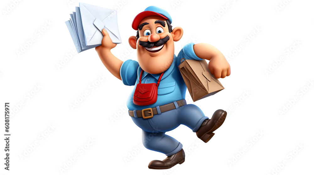 Mailman isolated on transparent background PNG - Generative AI Stock ...