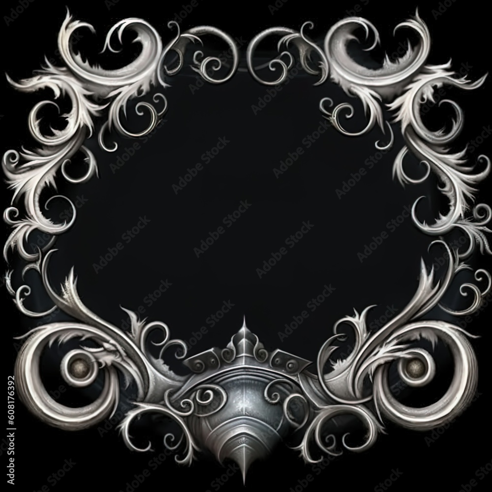 Elegant high fantasy border in silver. Perfect for fantasy, high ...
