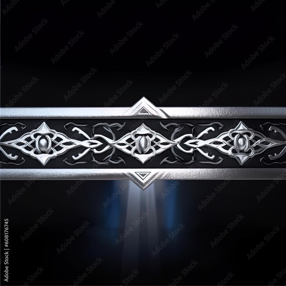 Elegant high fantasy border in silver. Perfect for fantasy, high ...