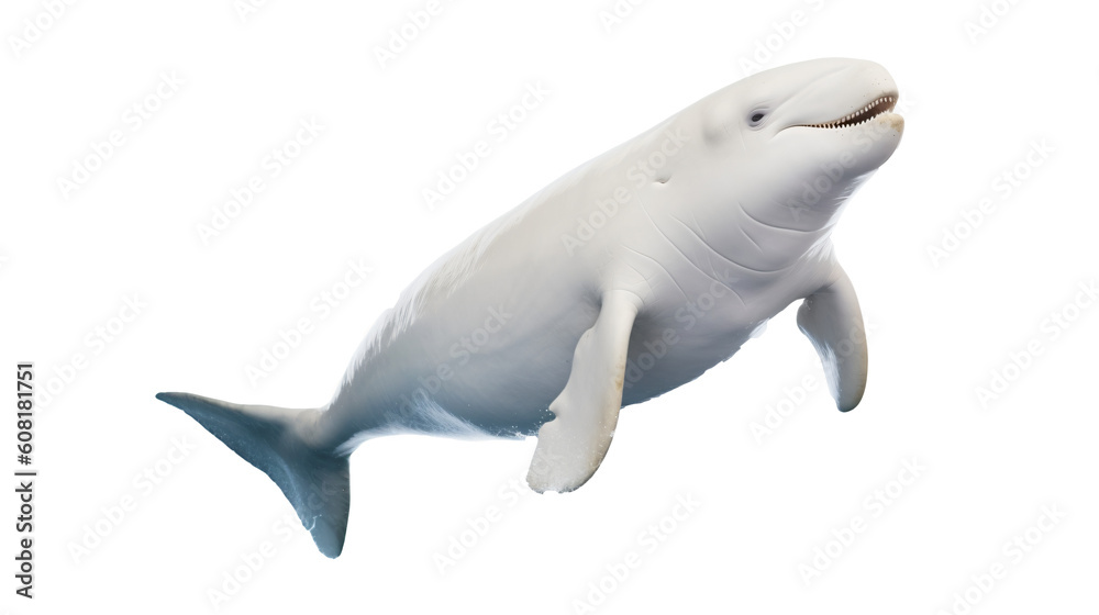 Beluga, White whale isolated on the transparent background PNG. AI ...
