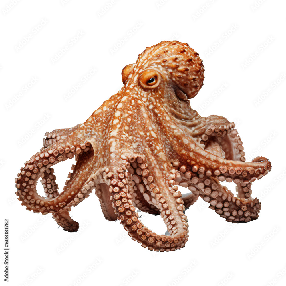 Octopus isolated on the transparent background PNG. AI generative ...
